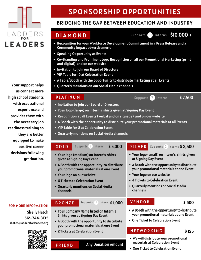 SPONSORSHIPS - Ladders For Leaders